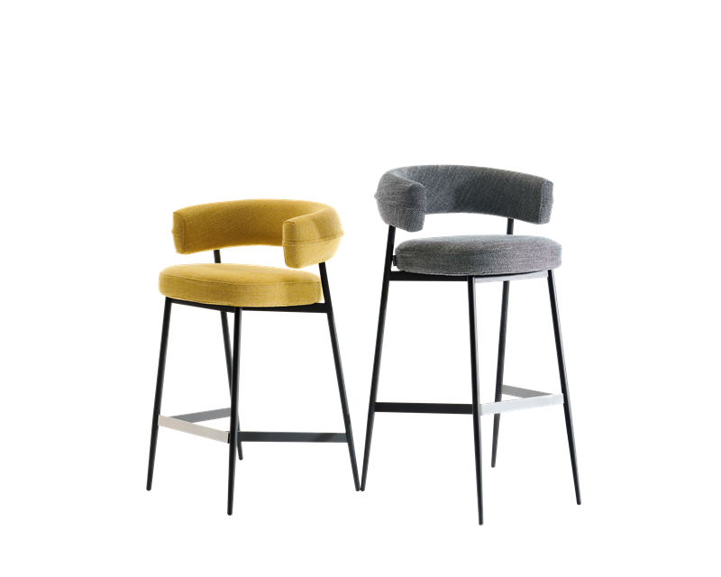 Upholstered Stool with Steel Frame Nena Stool| Zanotta