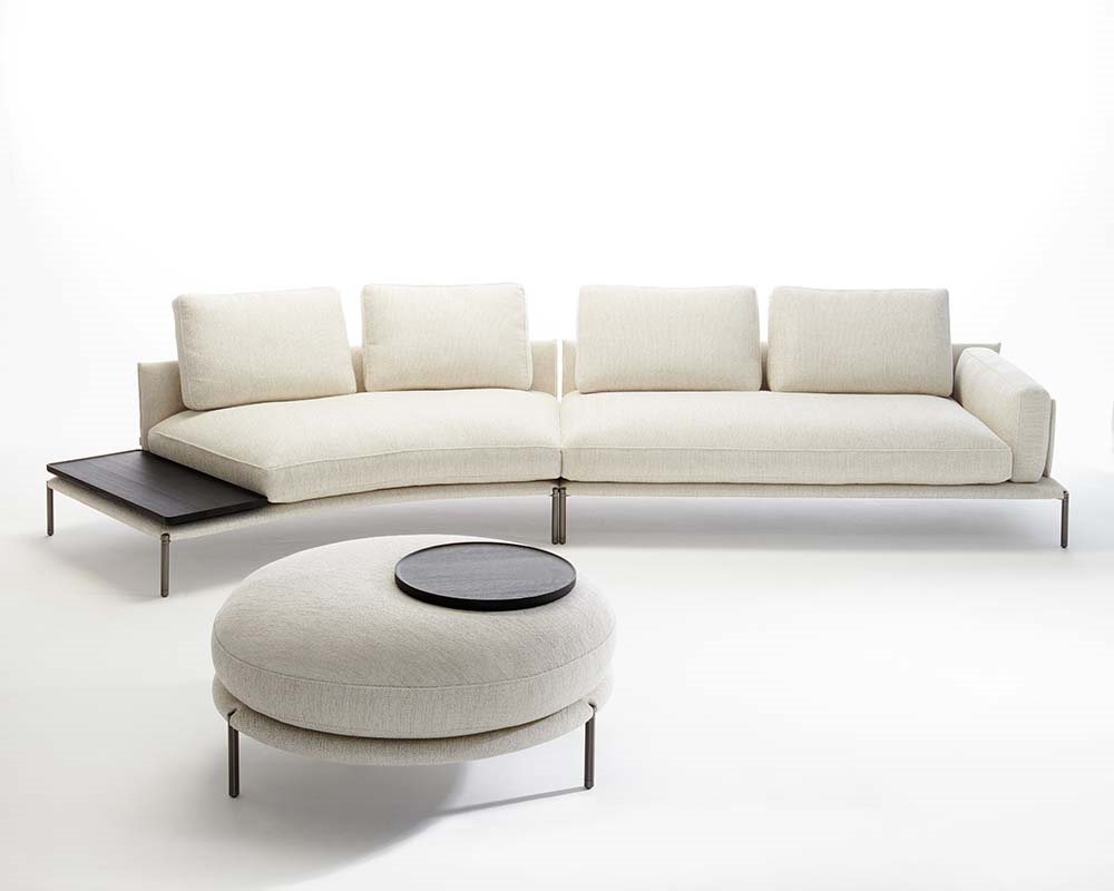 Elegant Linear or Curved Sofa for Living Room Noah | Zanotta