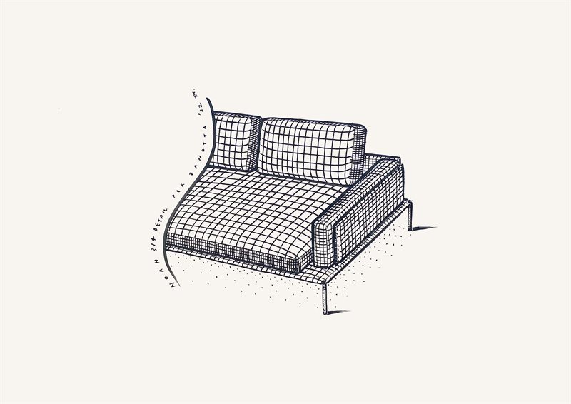 Elegant Linear or Curved Sofa for Living Room Noah | Zanotta