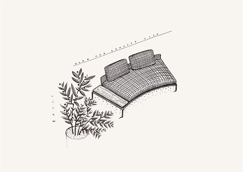 Elegant Linear or Curved Sofa for Living Room Noah | Zanotta